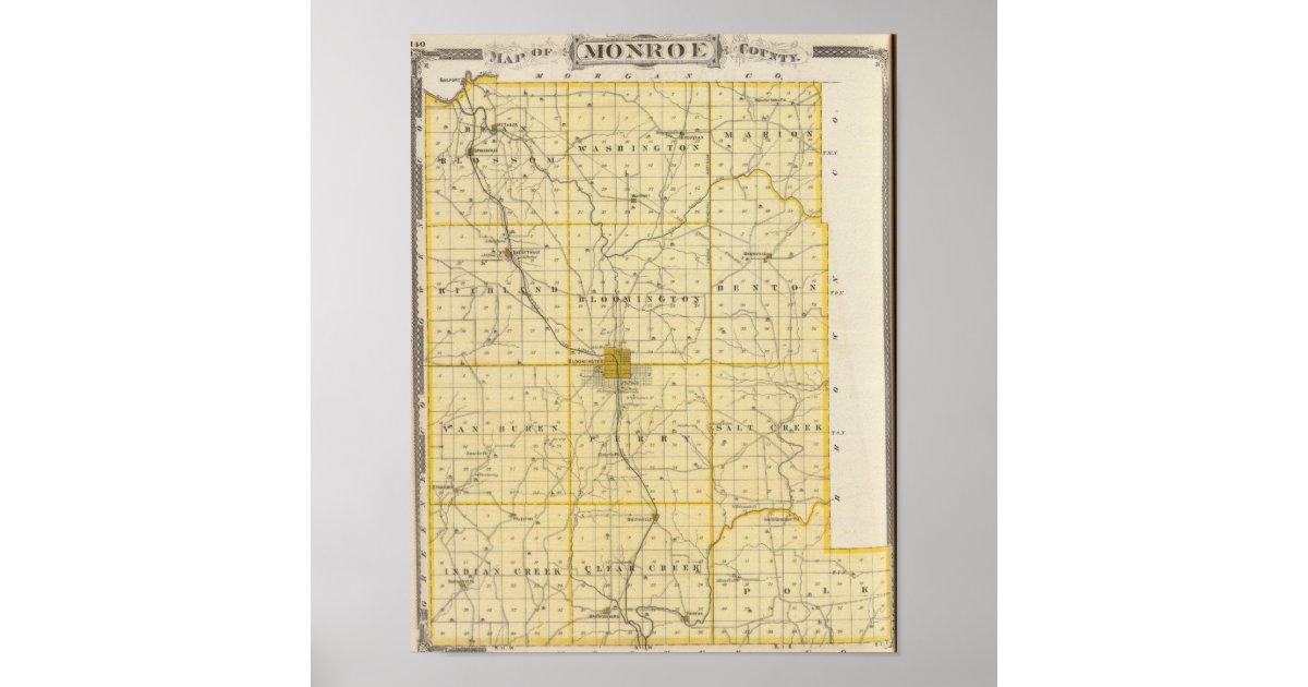 Map of Monroe County Poster | Zazzle