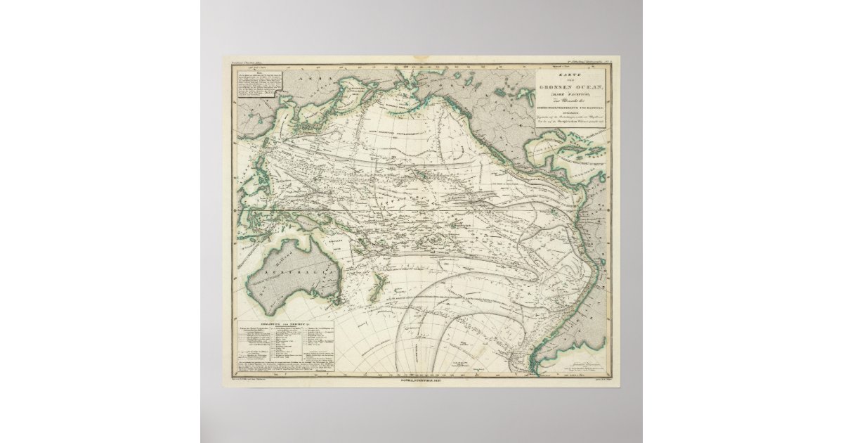Map of Pacific Ocean Poster | Zazzle