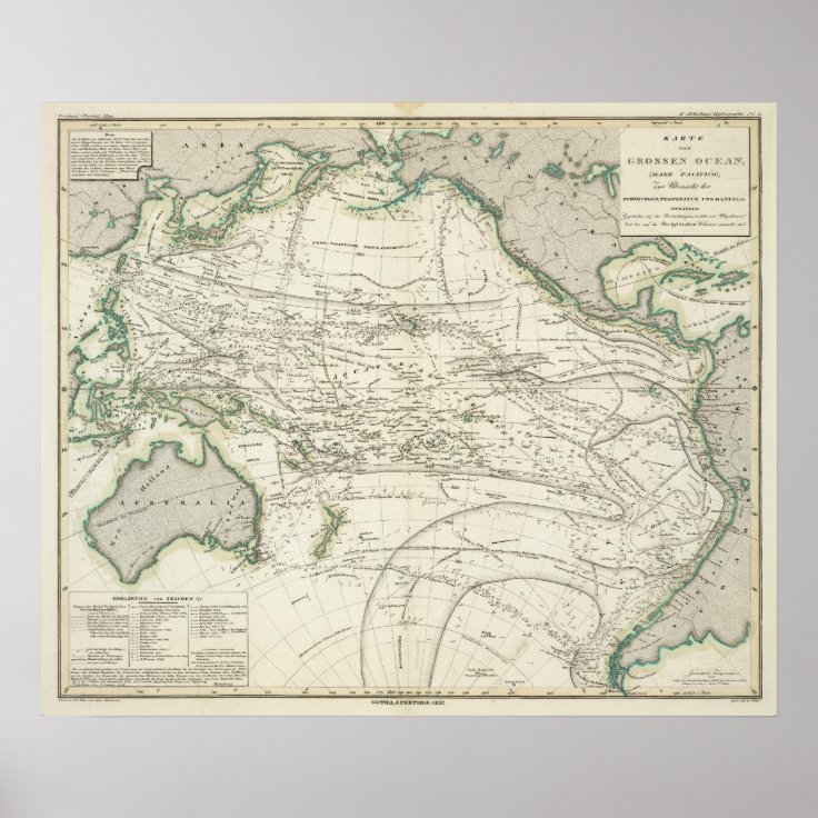 Map of Pacific Ocean Poster | Zazzle