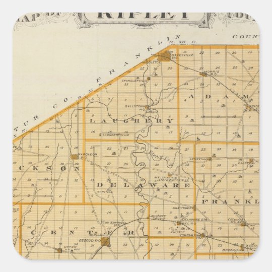 Map of Ripley County Square Sticker | Zazzle.ca