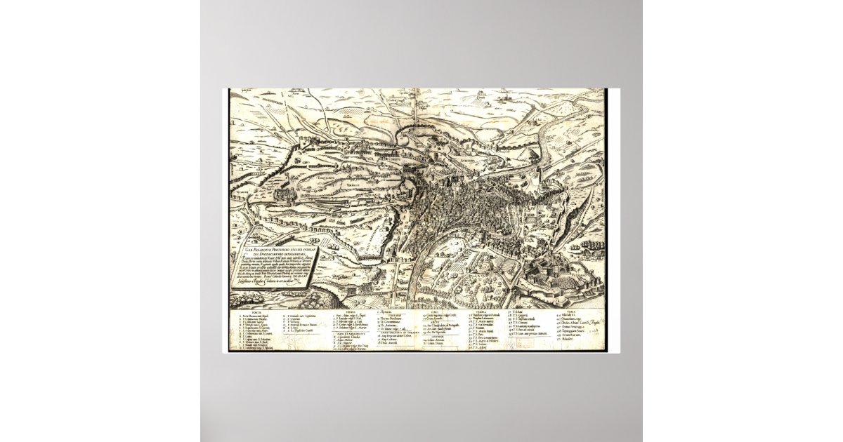 Map of Rome during the Renaissance Poster | Zazzle