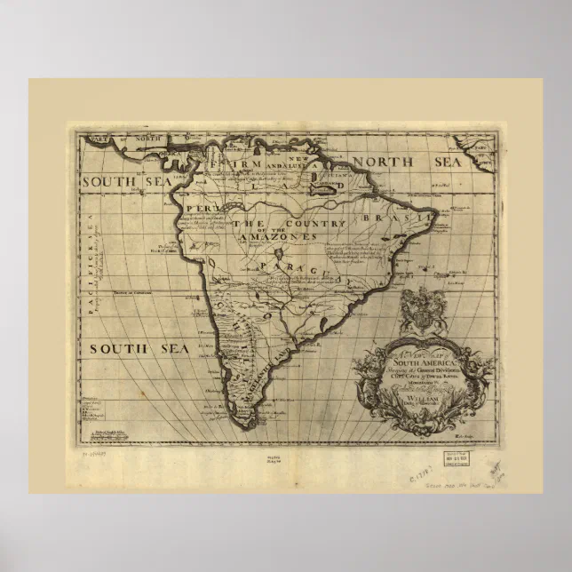 Map of South America (circa 1700) Poster | Zazzle