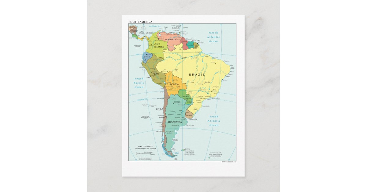 Map of South- America Postcard | Zazzle