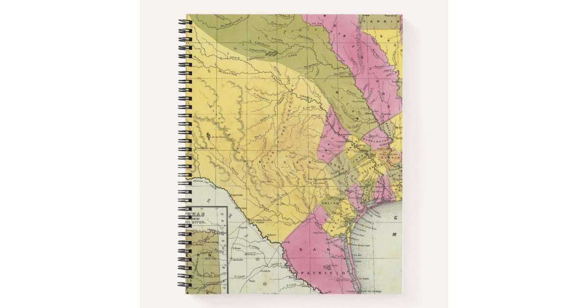 Map Of Texas Notebook | Zazzle