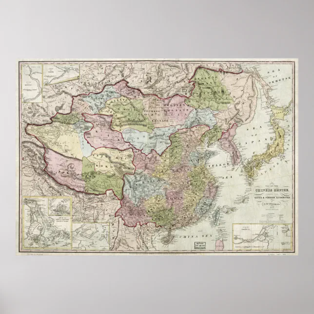 Map of the Chinese Empire (1847) Poster | Zazzle