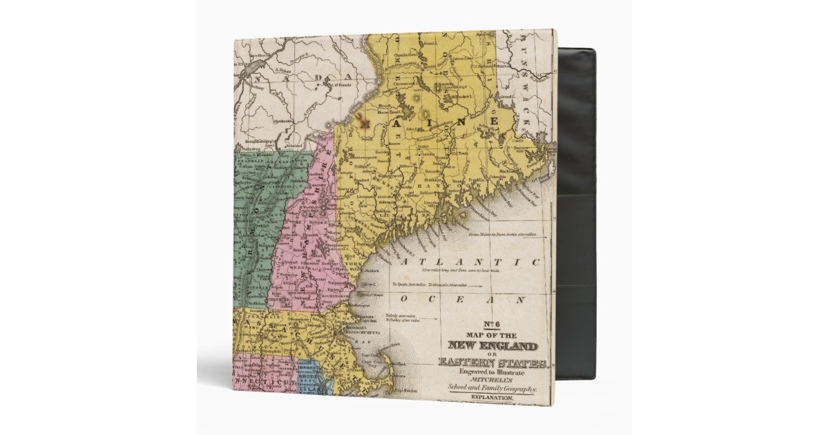Map of the New England or Eastern States Binder | Zazzle