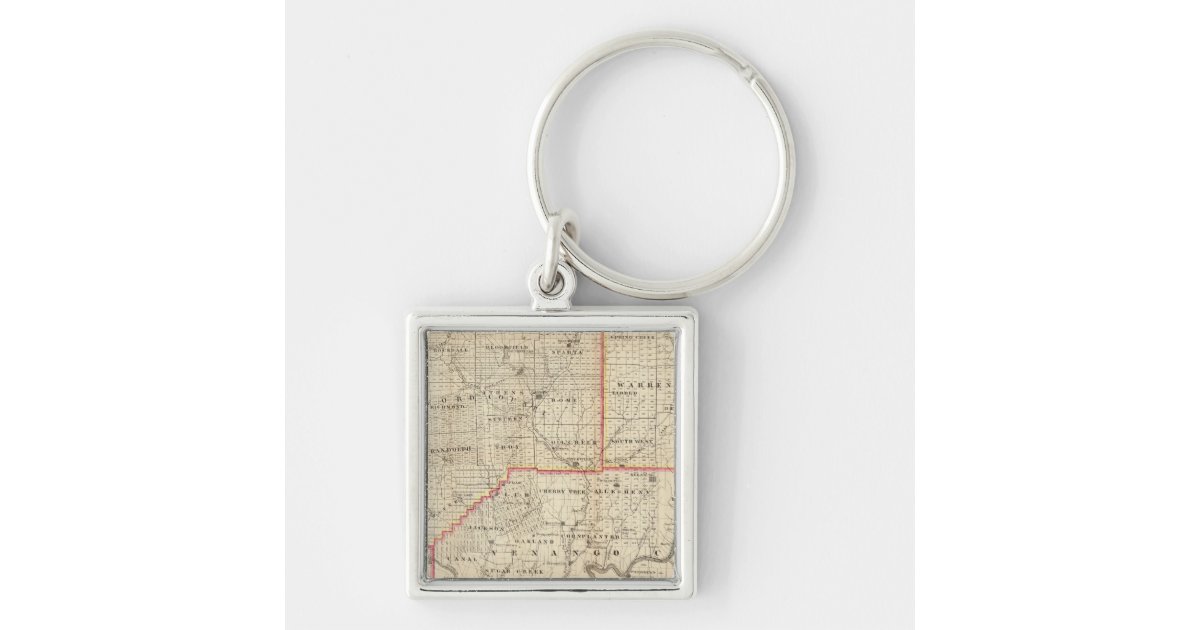 Map of the Oil Region of Pennsylvania Keychain | Zazzle
