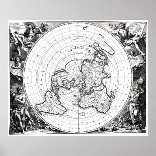 Map of the Square and Stationary Flat Earth Plane Poster | Zazzle.ca