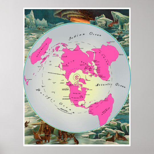 Map of the Square and Stationary Flat Earth Plane Poster | Zazzle.ca