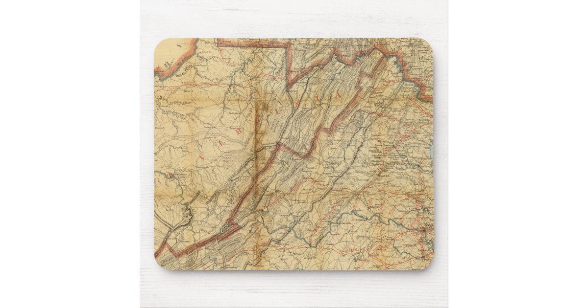 Map of the state of Virginia Mouse Pad | Zazzle