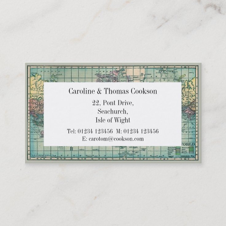 Map of the World Business Card | Zazzle
