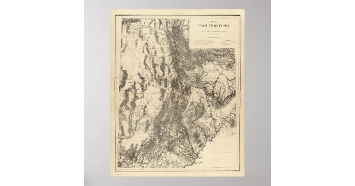 Map of Utah Territory Poster | Zazzle