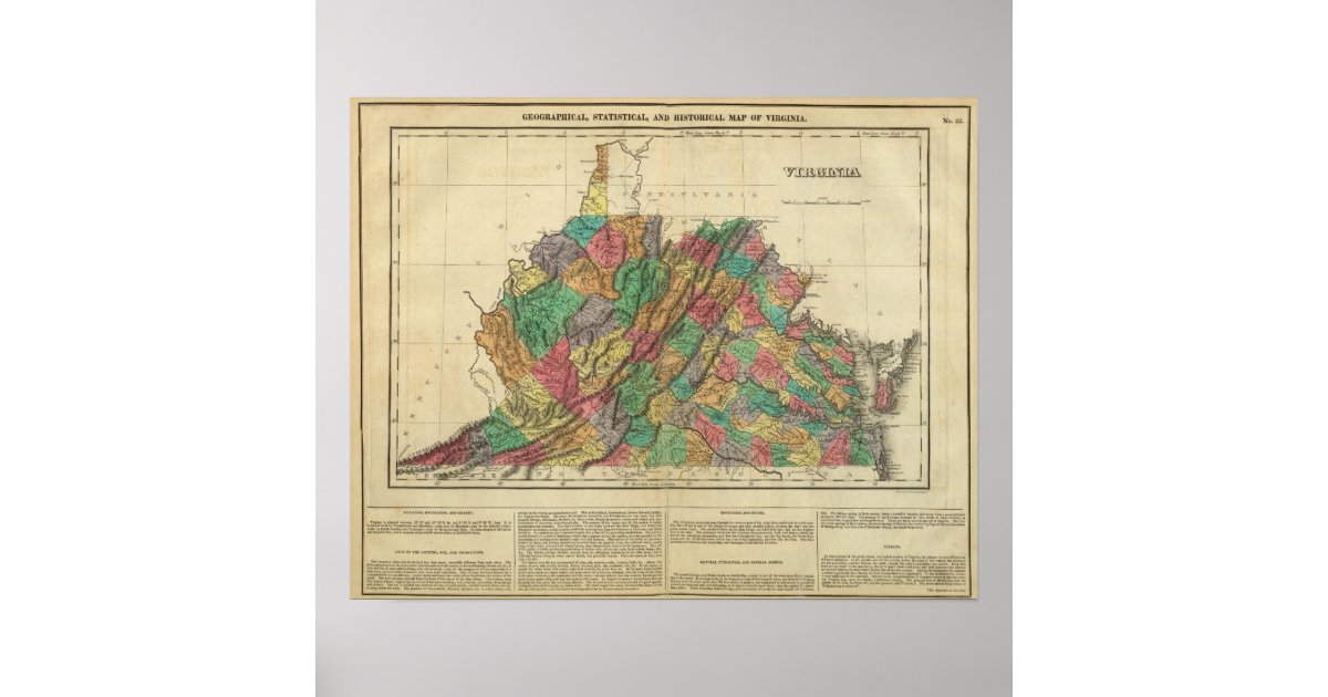 Map Of Virginia Poster | Zazzle