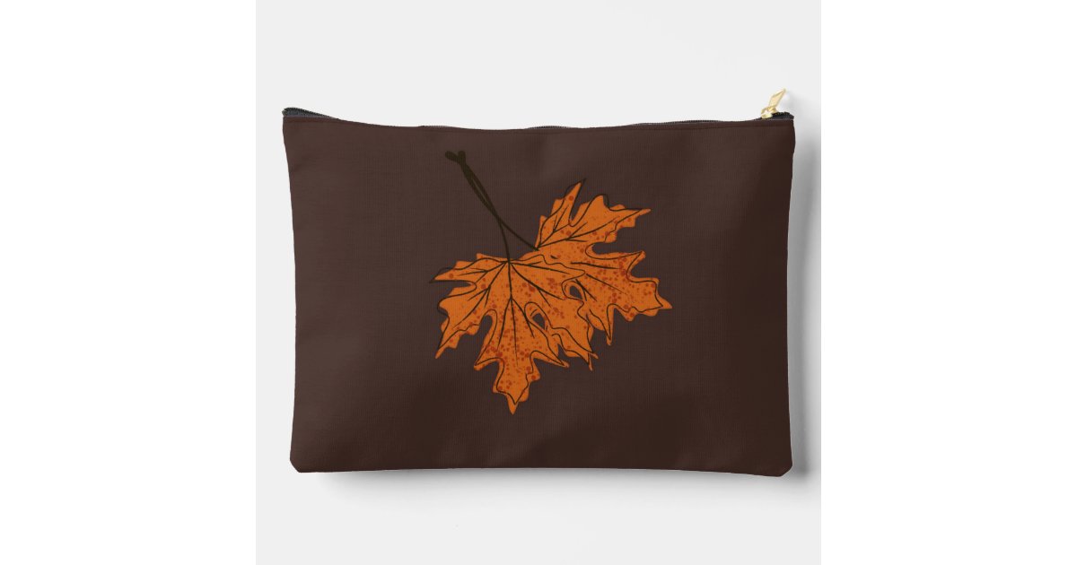 Maple Leaf Autumn Fall Colour Palette Black Bullet Accessory Pouch | Zazzle