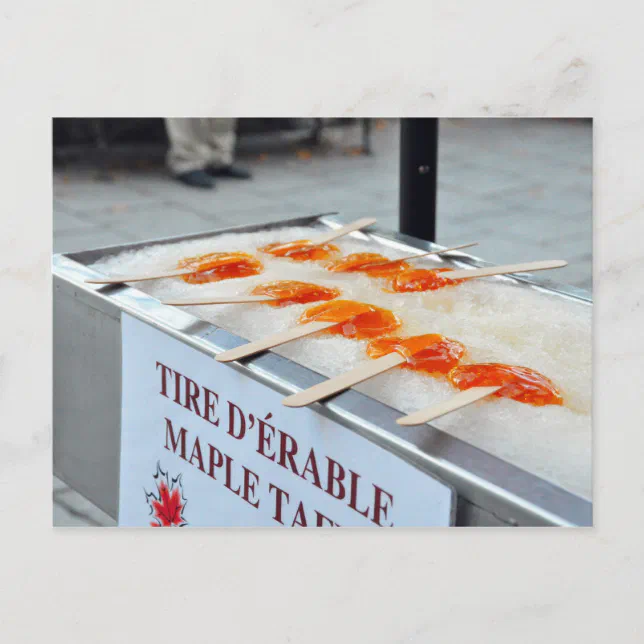 Maple Taffy Tire D'Erable Quebec Canada Postcard | Zazzle