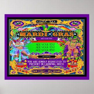 Mardi Gras Posters | Zazzle Canada