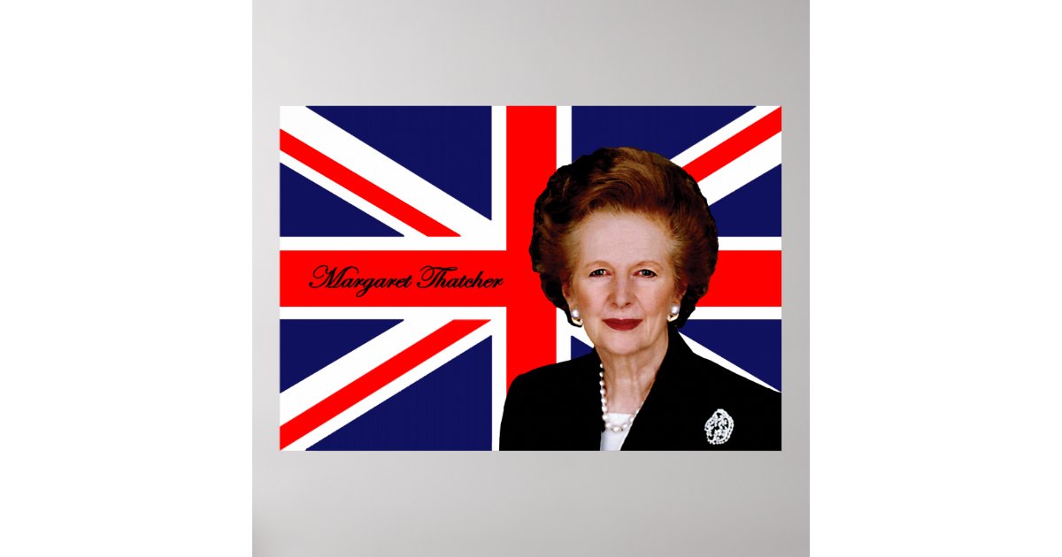 Margaret Thatcher - British Flag Poster | Zazzle