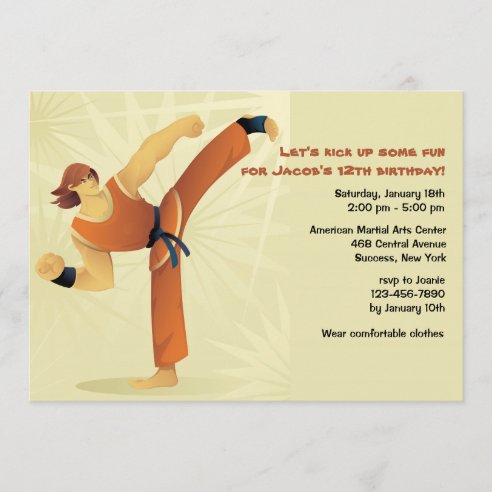 Karate Birthday Invitations | Zazzle CA