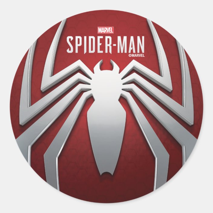 Marvel's Spider-Man | Metal Spider Emblem Classic Round Sticker | Zazzle.ca