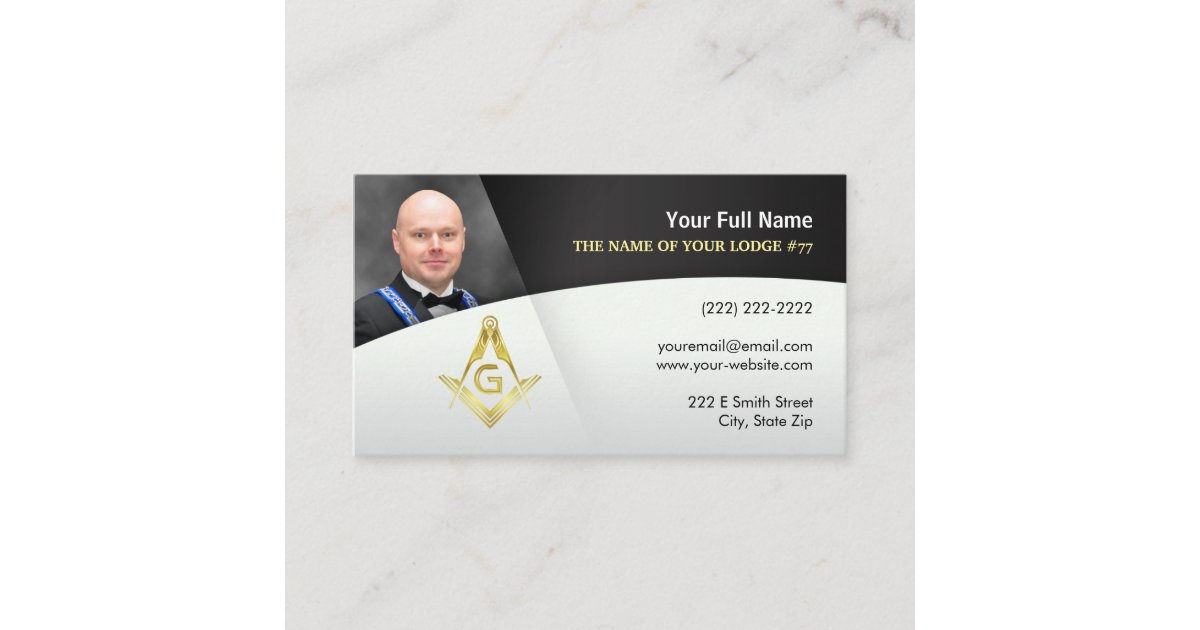 Masonic Business Cards Black Gold Freemason Photo | Zazzle