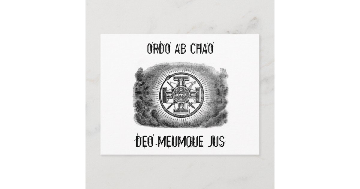Masonic symbols ORDO AB CHAO Postcard | Zazzle