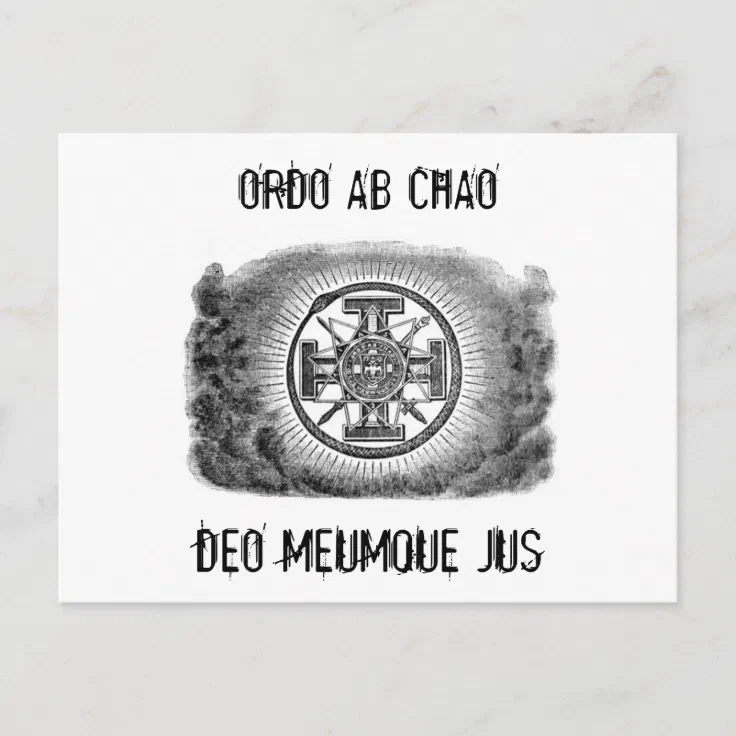Masonic symbols ORDO AB CHAO Postcard | Zazzle