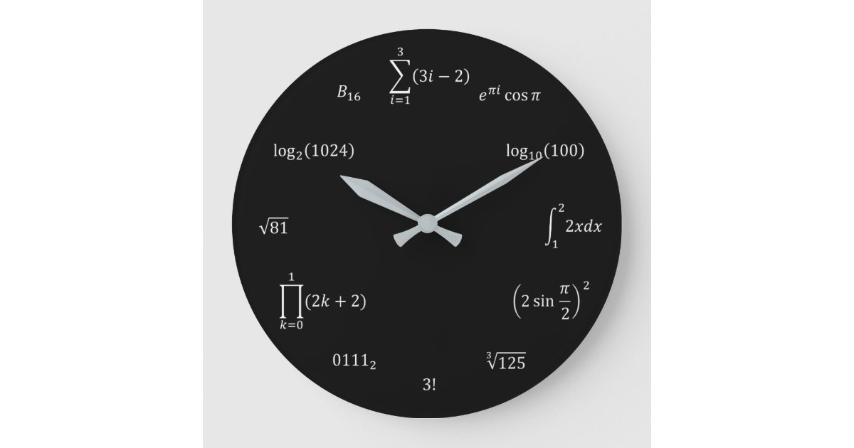 Math Equations and Notations Large Clock | Zazzle