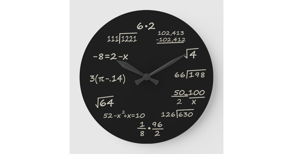 Math Geek Large Clock | Zazzle