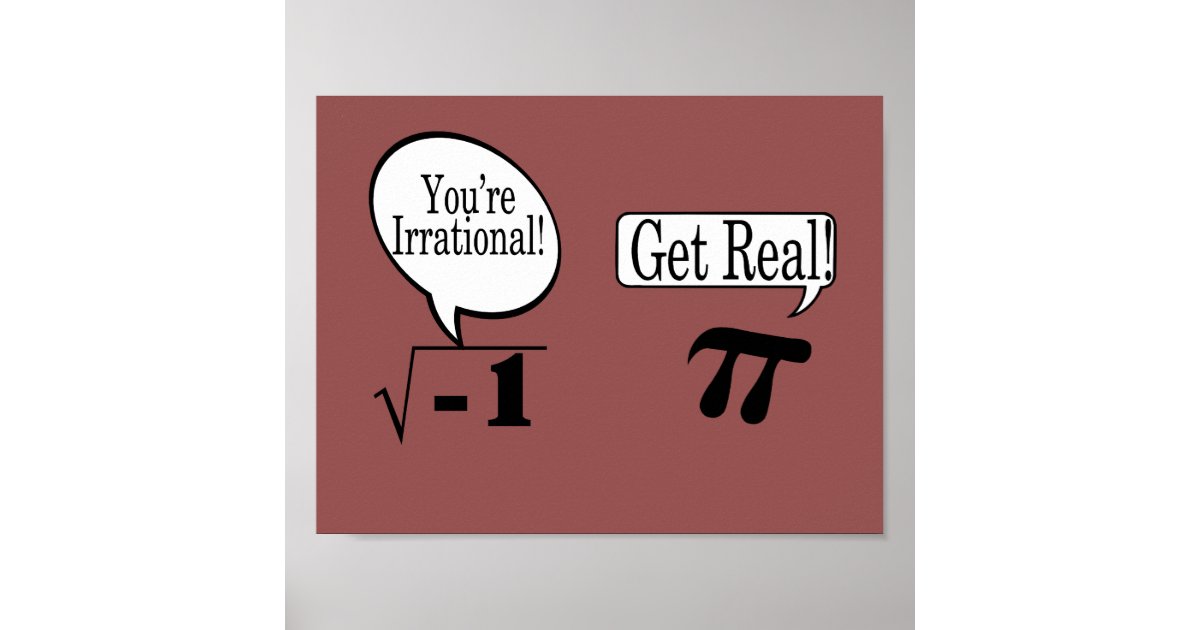Math poster-irrational and real numbers poster | Zazzle
