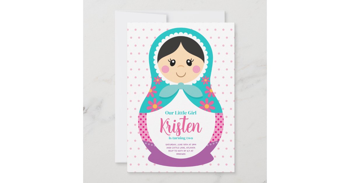 Matryoshka Invitation, Russian Doll birthday Invitation | Zazzle