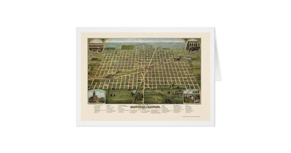 Mattoon, IL Panoramic Map - 1884 | Zazzle