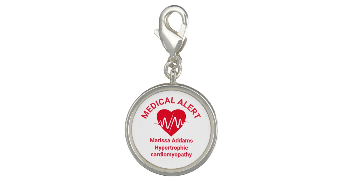 Medical Alert, Heart Patient Charm | Zazzle
