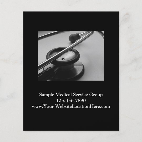 Medical Stethoscope Business, Black and White Flyer | Zazzle.ca