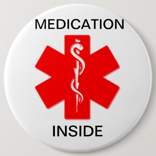 Medication inside medical alert button | Zazzle.ca