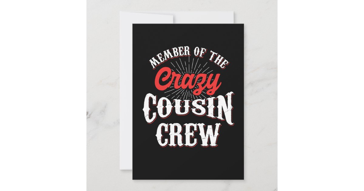 Member Of The Crazy Cousin Crew Brother Sister Gif Invitation | Zazzle