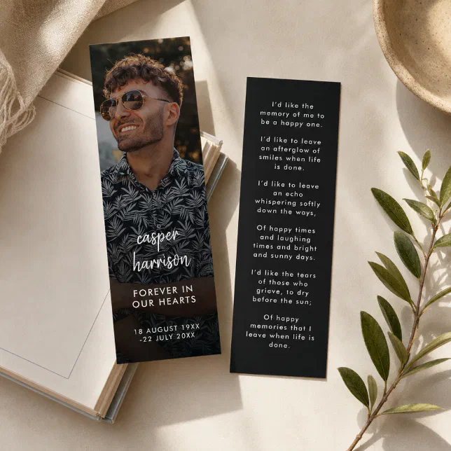 Memorial Mini Bookmark | Prayer Poem Keepsake Card | Zazzle