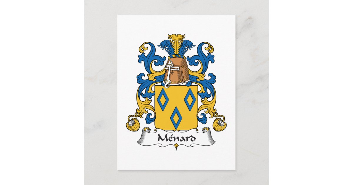Menard Family Crest Postcard | Zazzle