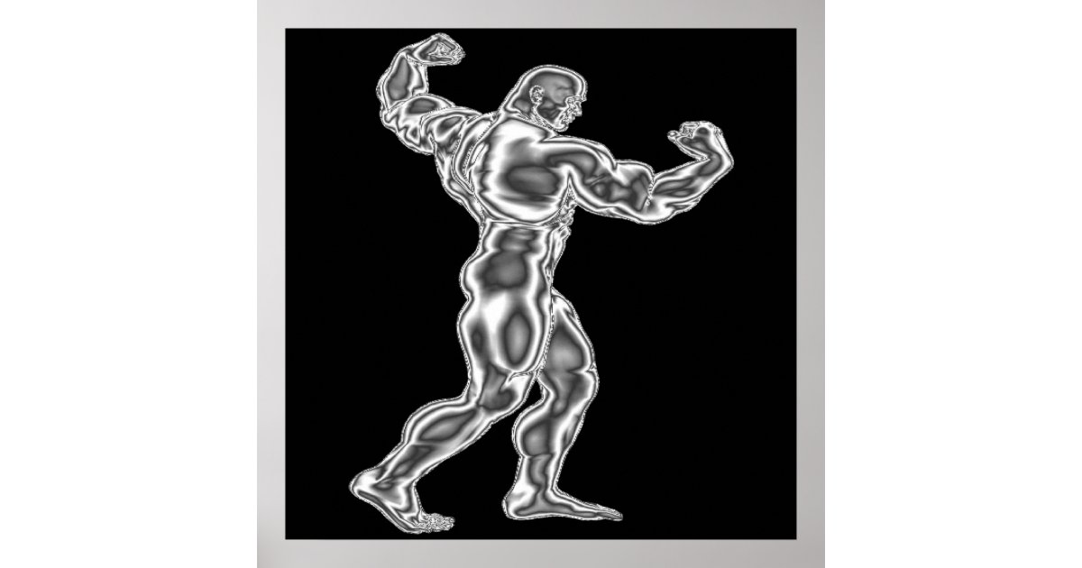 Mens Bodybuilding Pose Poster | Zazzle