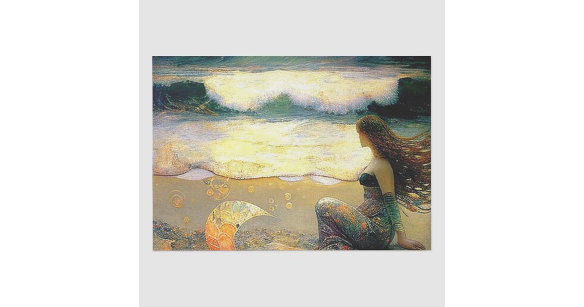 Mermaid and Golden Sea Sprites Tissue Paper | Zazzle