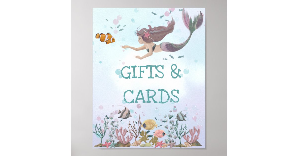 Mermaid Under The Sea Gifts and Cards Poster | Zazzle