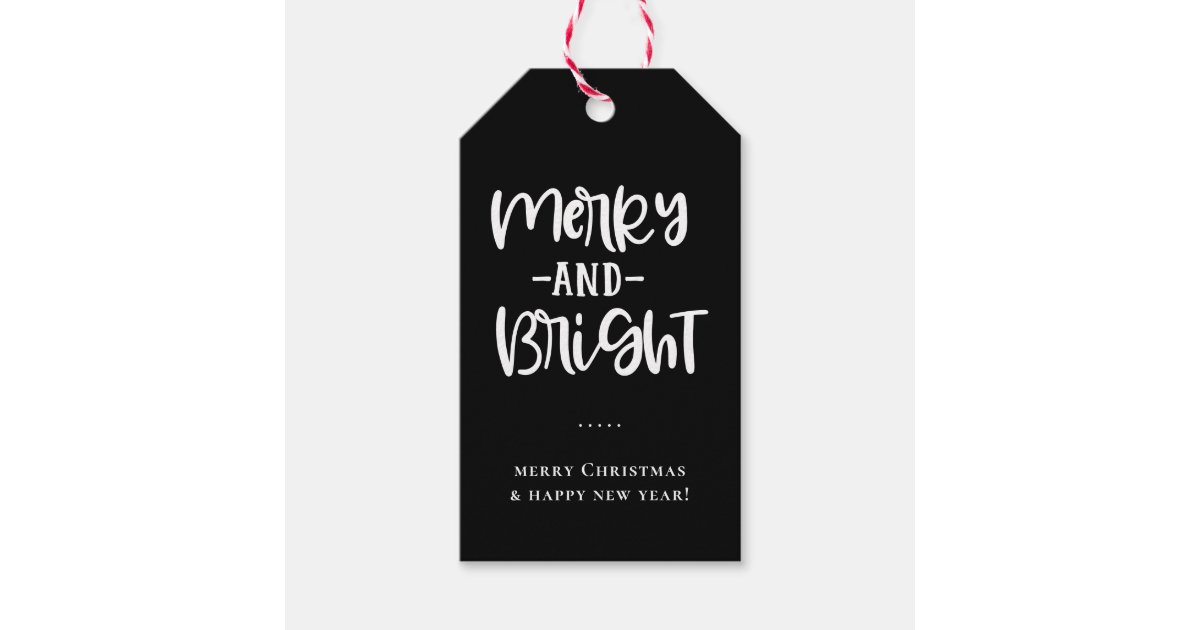 Merry and Bright Holiday Gift Tags | Zazzle