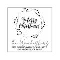 Merry Christmas script cute wreath frame custom Self-inking Stamp | Zazzle