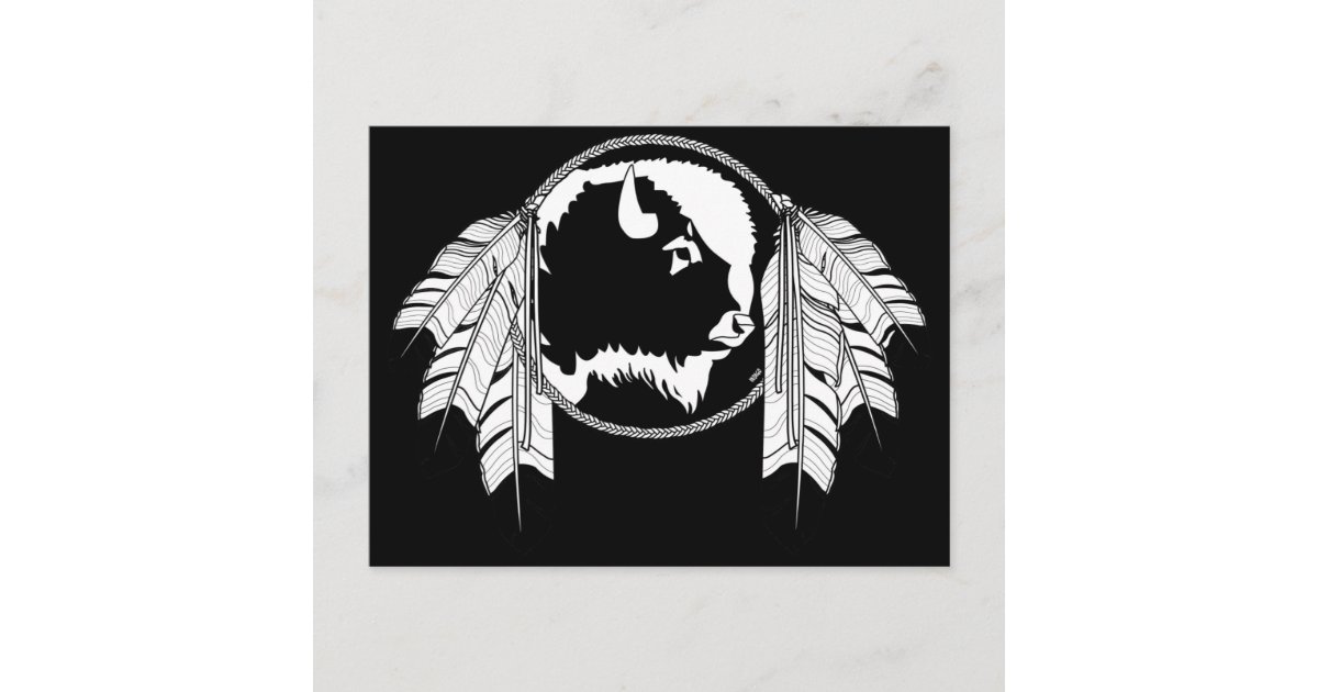 Metis Nation Postcards Buffalo Native Art Cards | Zazzle
