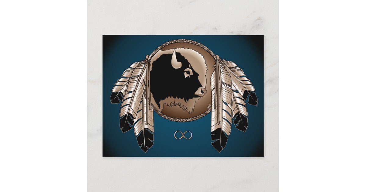 Metis Nation Postcards Buffalo Native Art Cards | Zazzle
