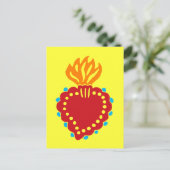 Mexican Folk Art Sacred Heart Postcard | Zazzle