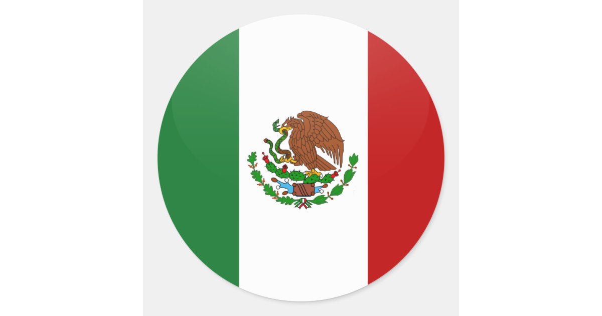 Mexico quality Flag Circle Classic Round Sticker | Zazzle