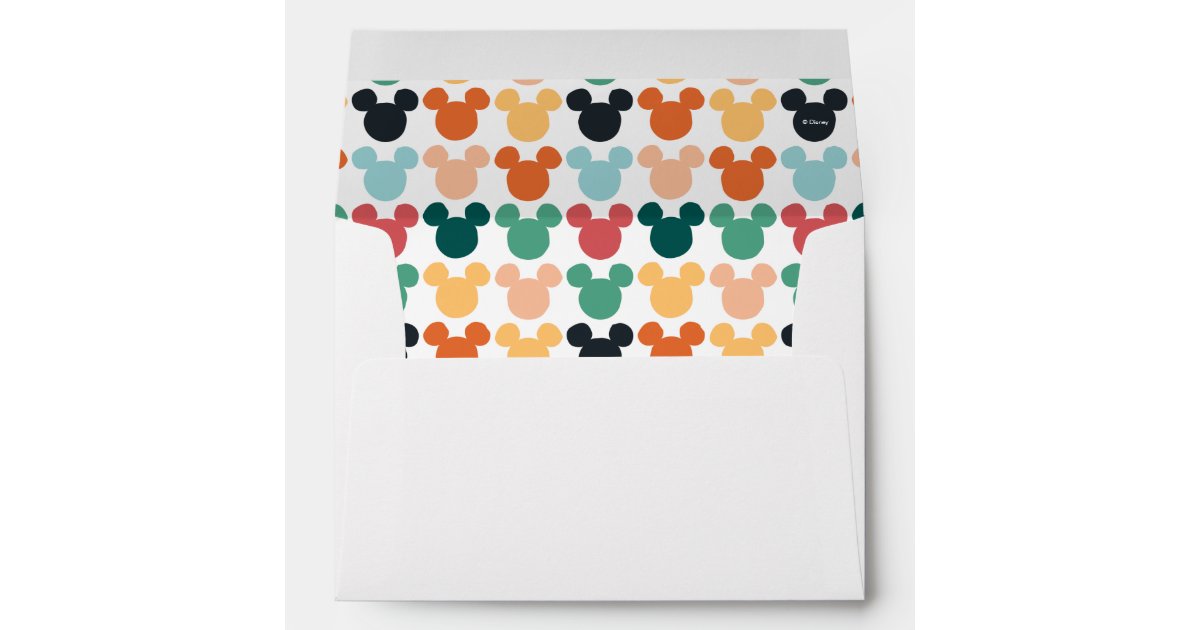 Mickey Mouse | A Colourful Repeating Logo Envelope | Zazzle
