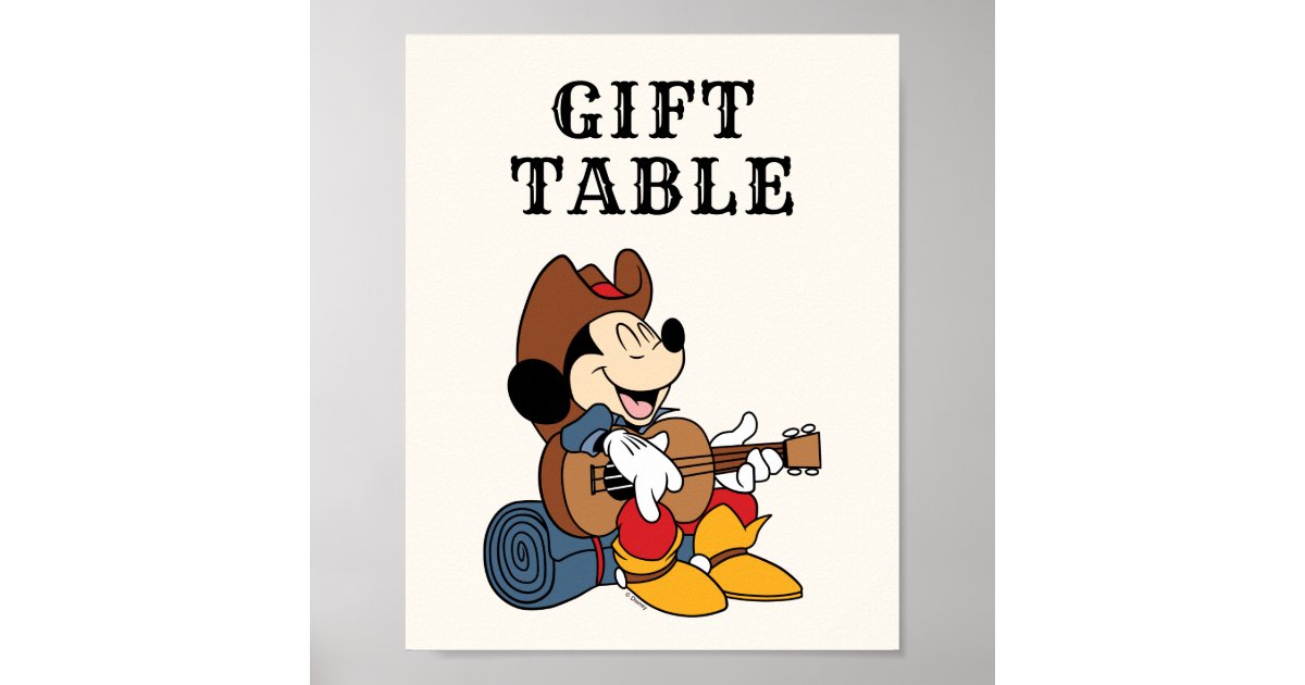 Mickey Mouse | Cowboy Rodeo Birthday Poster | Zazzle