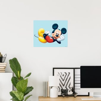 Mickey Mouse Laying Down Poster | Zazzle