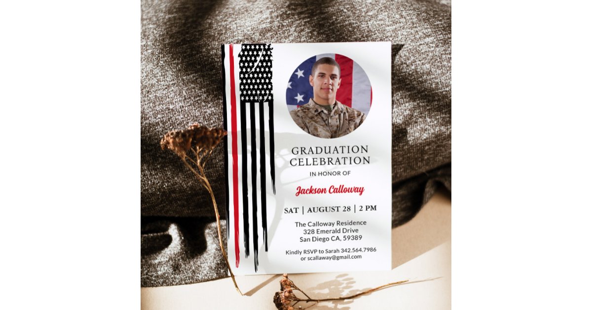 Military Flag, Marine Basic Training Graduation Invitation | Zazzle